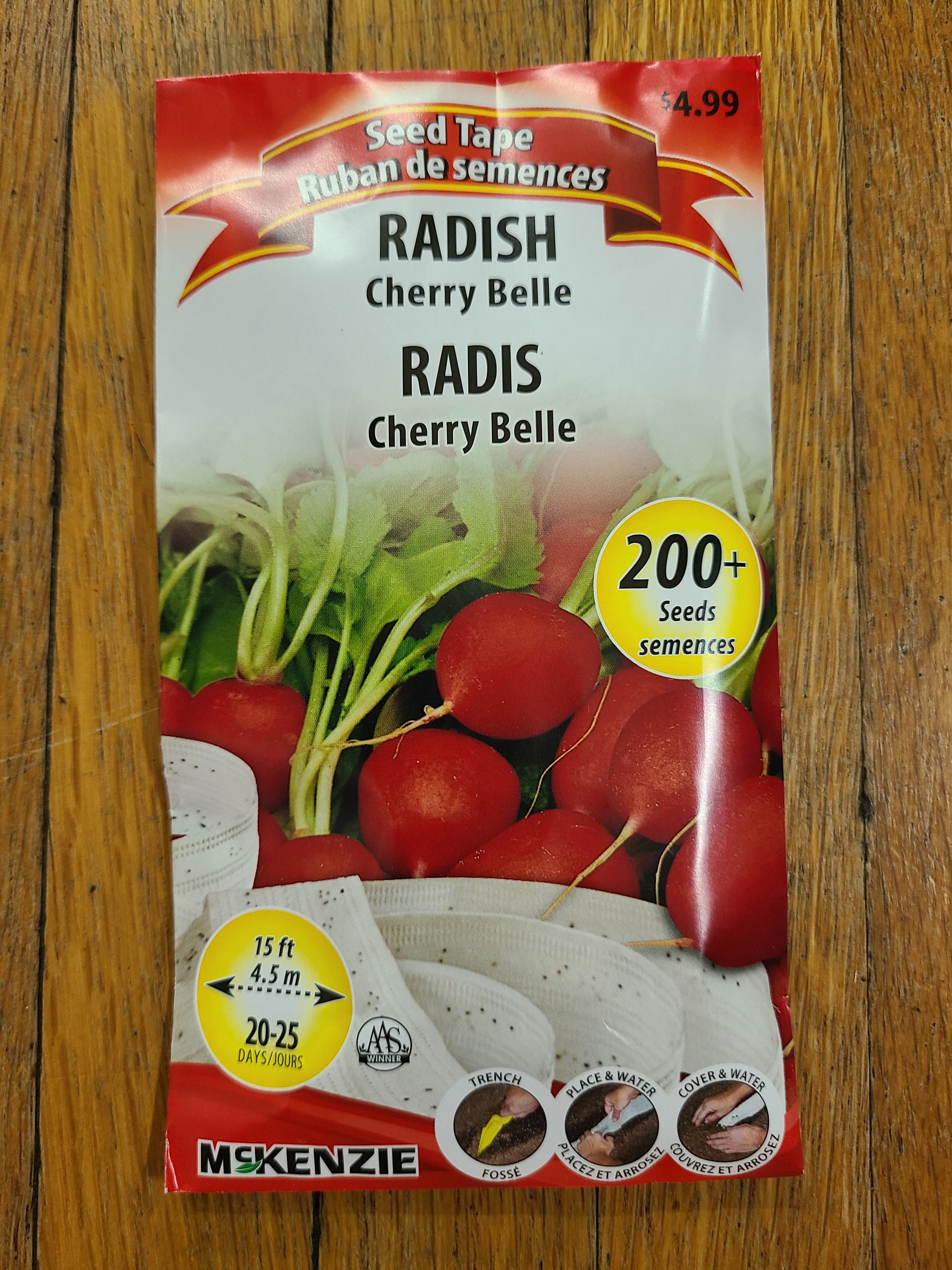 Radish Cherry Belle Seed Tape Mckenzie Seeds | Plants on Plants on Plants